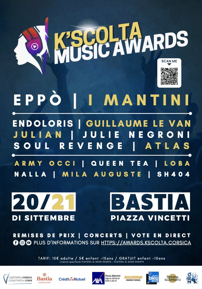 Concert : K’Scolta Music Awards (KMA) - Place Vincetti - Bastia ...