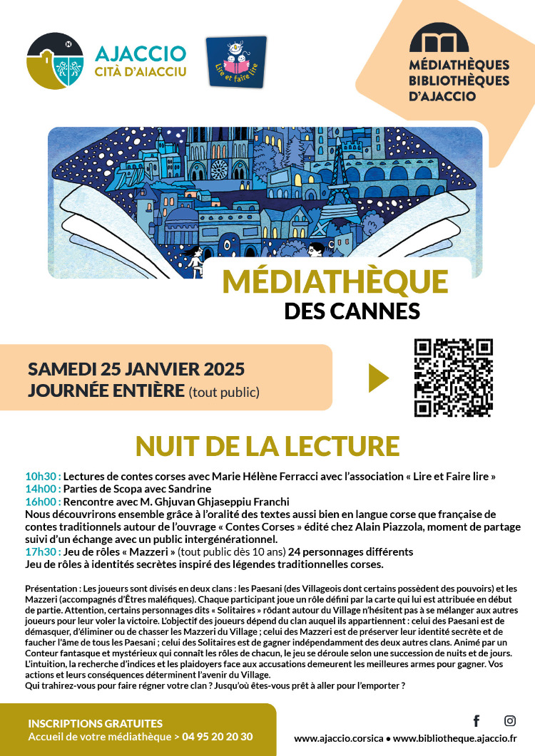 Nuit de la lecture / Les contes corses par Jean-Joseph Franchi ...