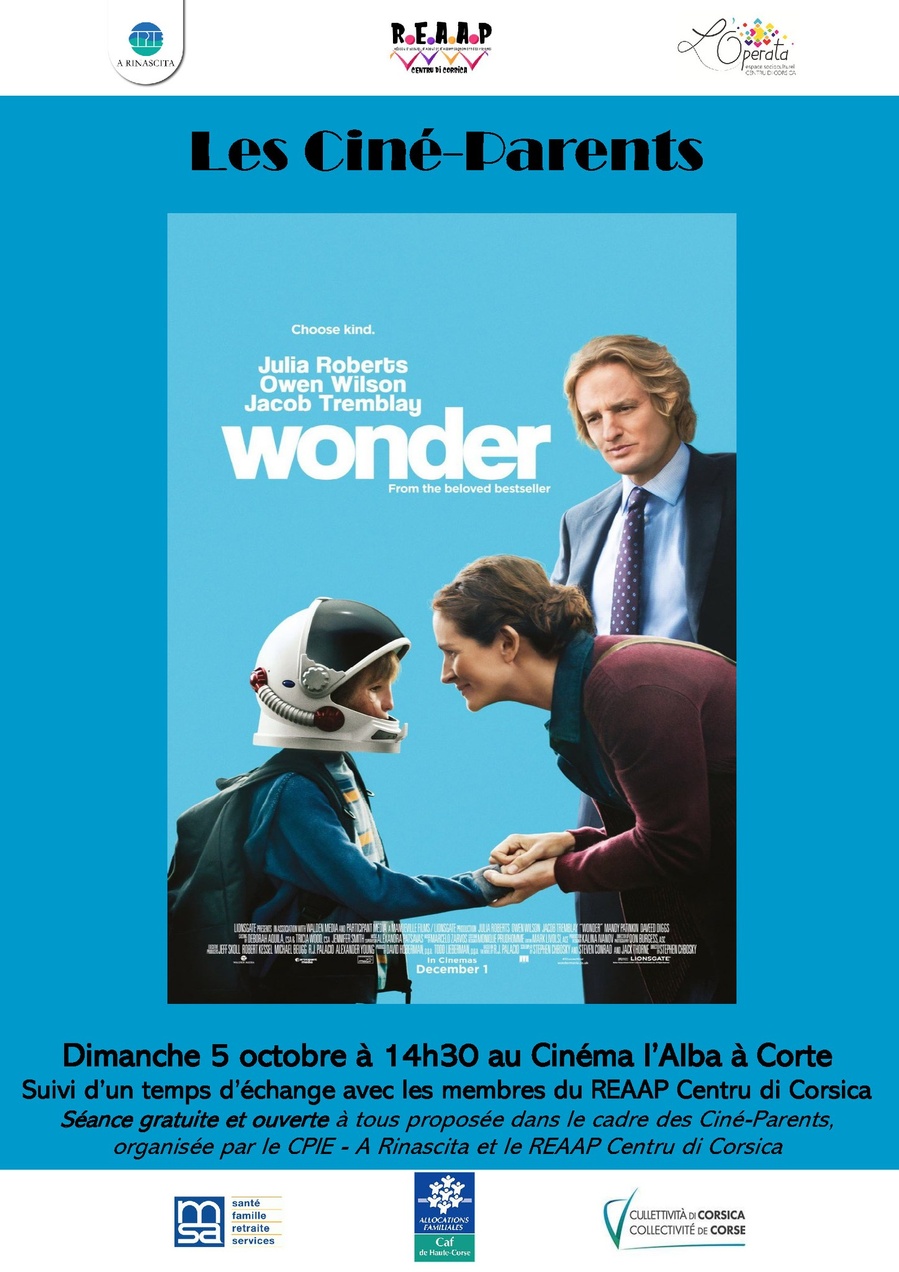 Les Ciné-Parents : "Wonder" avec Julia Roberts et Owen Wilson - Cinéma ...