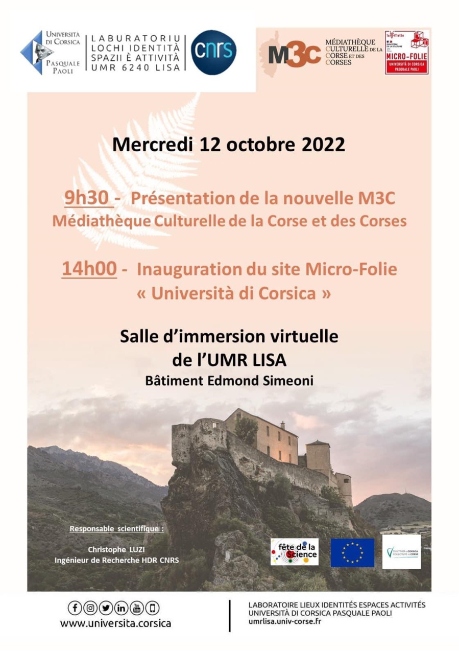 Présentation de la nouvelle M3C / Inauguration du site Micro-Folie - UMR LISA / Bâtiment Edmond ...
