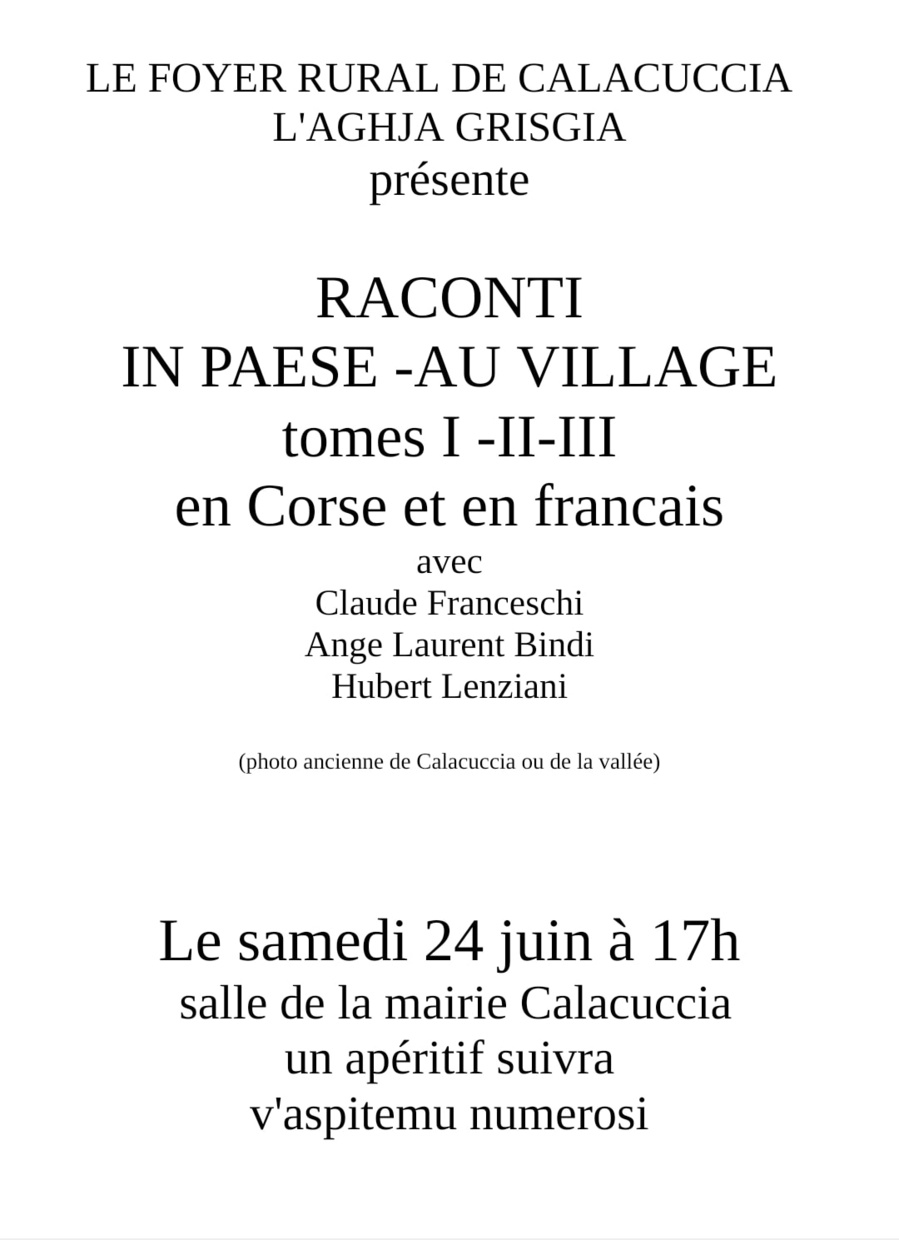 Raconti « In paese -au village » Tomes I-II-III en corse et en francais ...